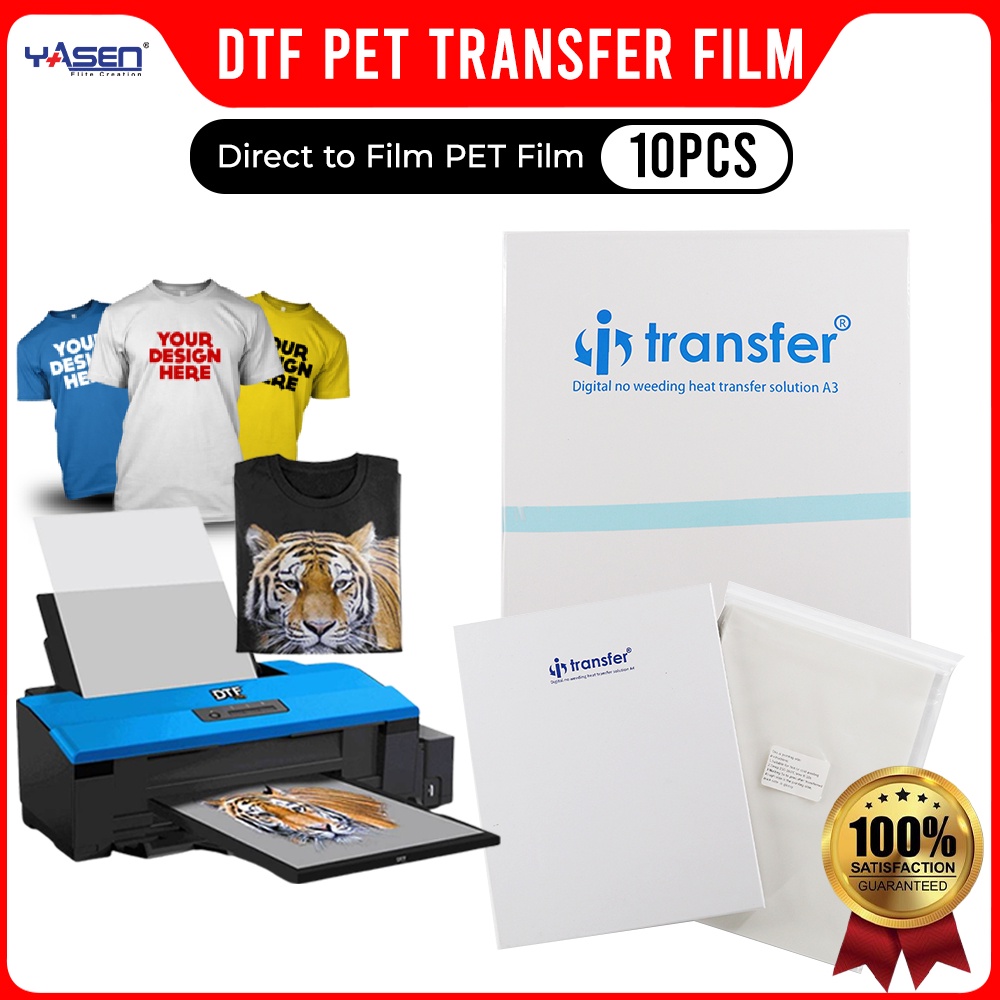 DTF Direct To Film A4 / A3 PET Transfer Film Glossy DTF Printing (10pcs) | Shopee Philippines
