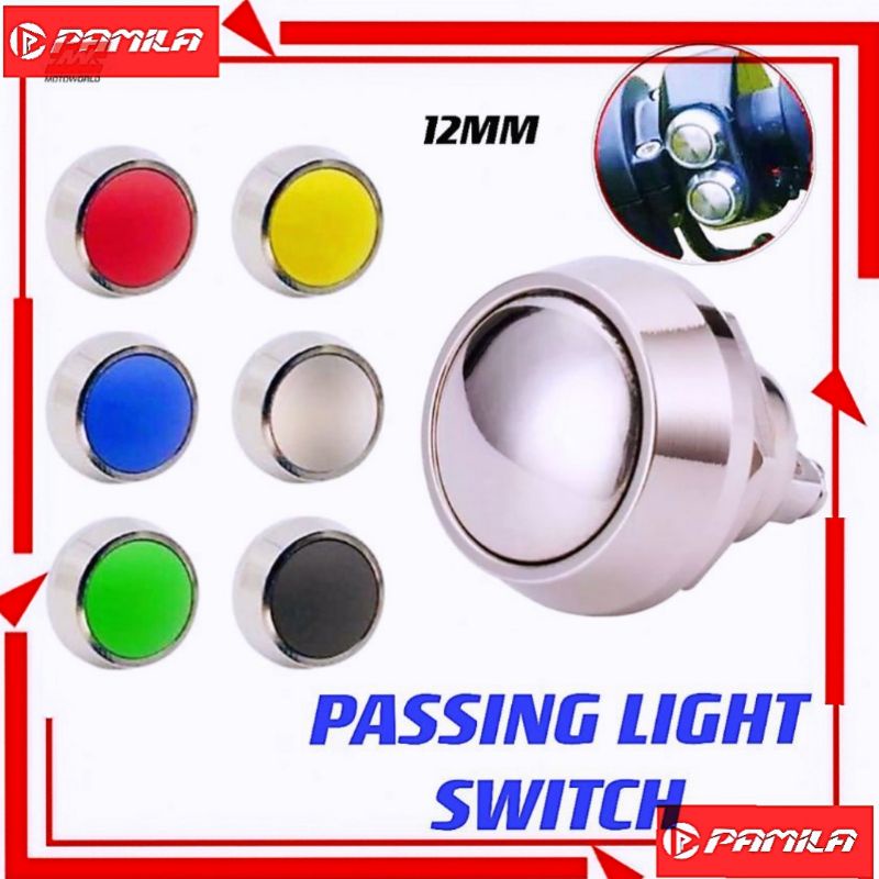 12MM MINI DRIVING LIGHTS Passing Light switch/Momentary Switch for ...