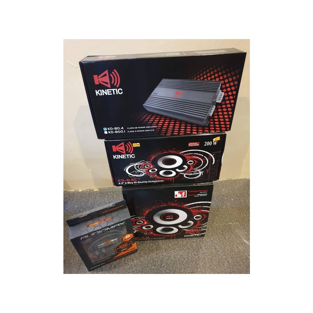kinetic ks-12cs,kinetic ks-6.5,kinetic 80.4 amplifier,audiomax gauge 8 ...