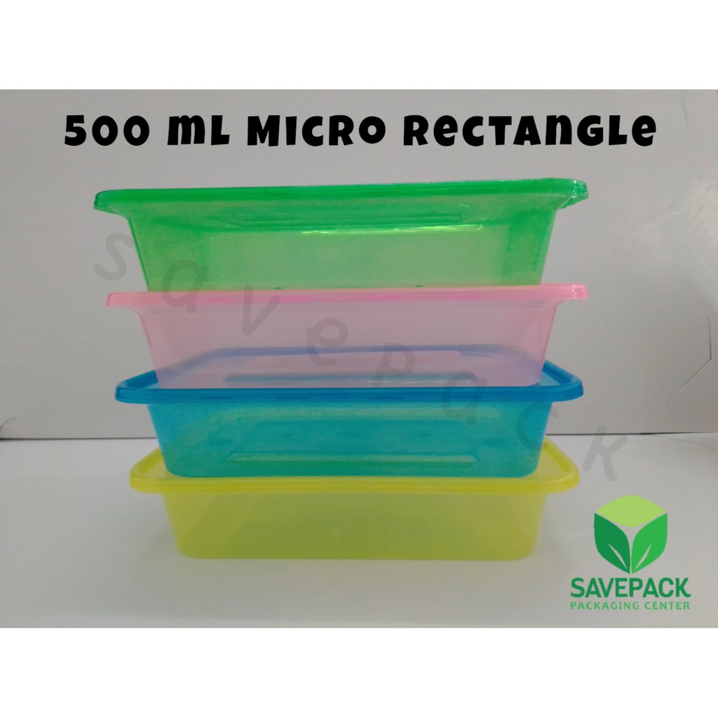 (5pcs) Colored Rectangle Microwavable Container 500ml | Shopee Philippines
