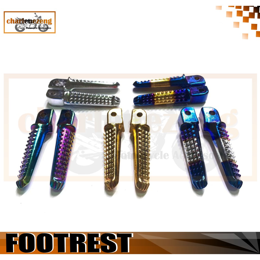 Rear Footrest Foot Pedal Universal 1 Pair Motorcycle Alloy Two Tone For ...