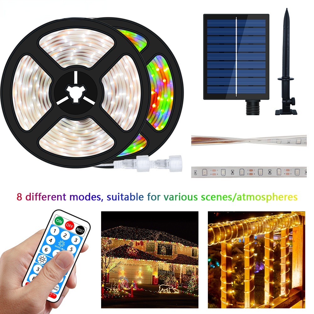 240led Solar Powered LED Strip Light 5M Outdoor RGB 2835 Flexible ...