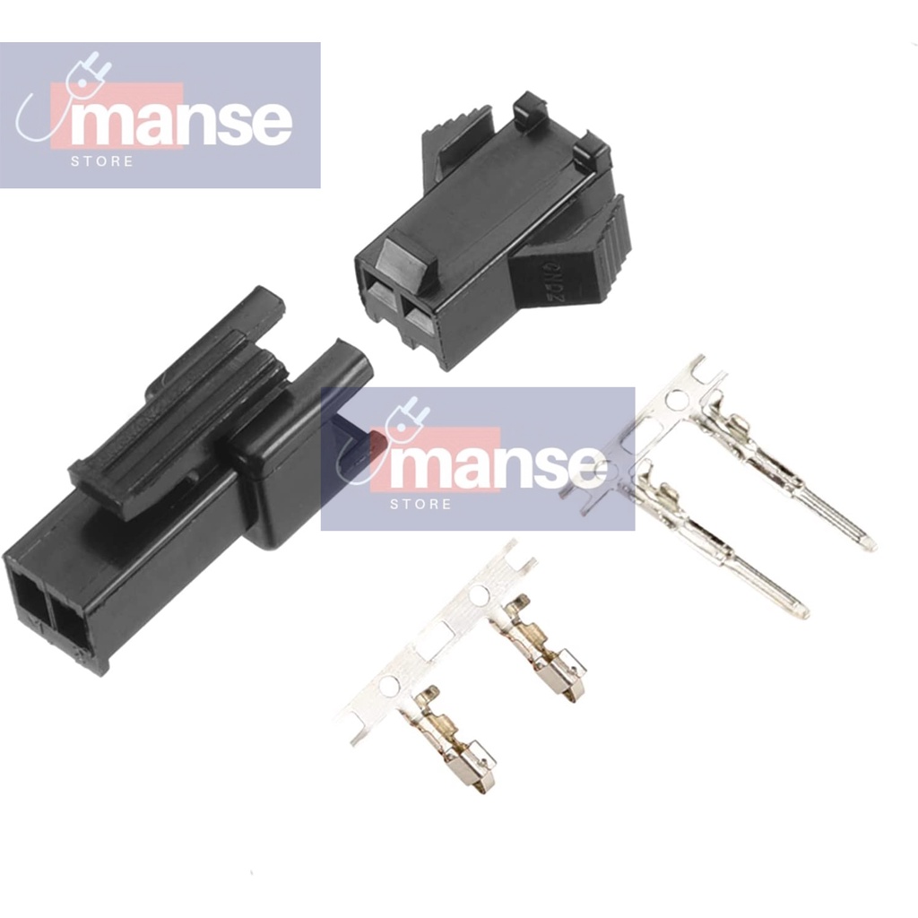 Socket + Skun JST SM 2 Pin / Cable Connector JST SM 2 Pin (100 Pcs ...