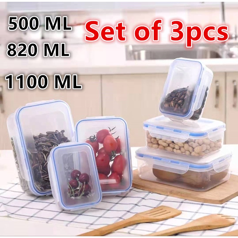 Stackable Microwave Airtight Food Container Box Set With Lock Lids ...