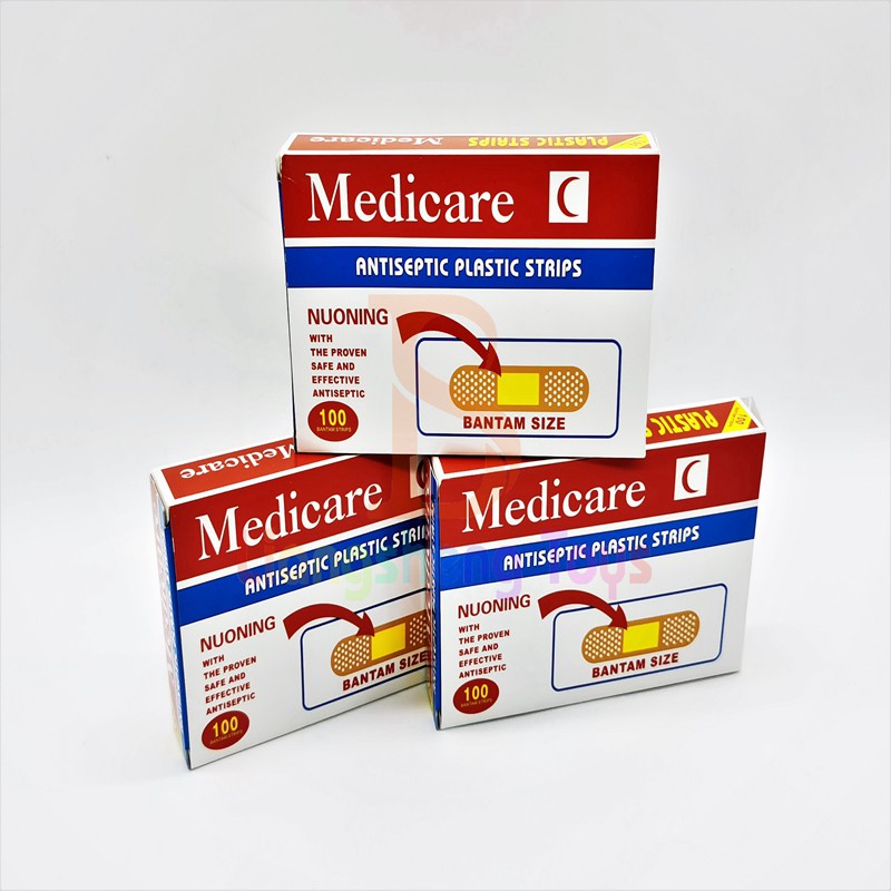 100 pcs Medicare Antiseptic Strips First Aid Band Bandage | Shopee ...