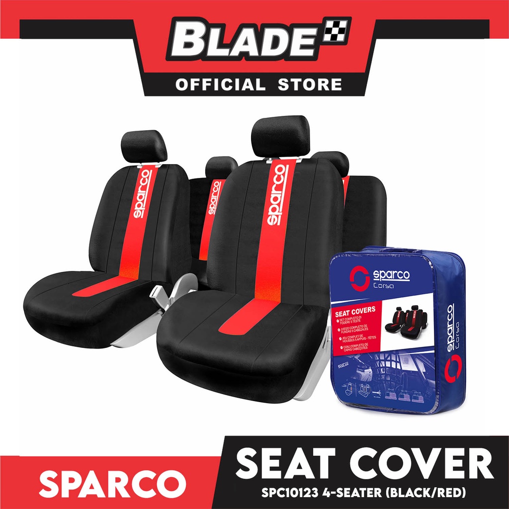 Sparco Seat Cover Interior Accessories SPC1013 (Red/Black) 4-Seater ...