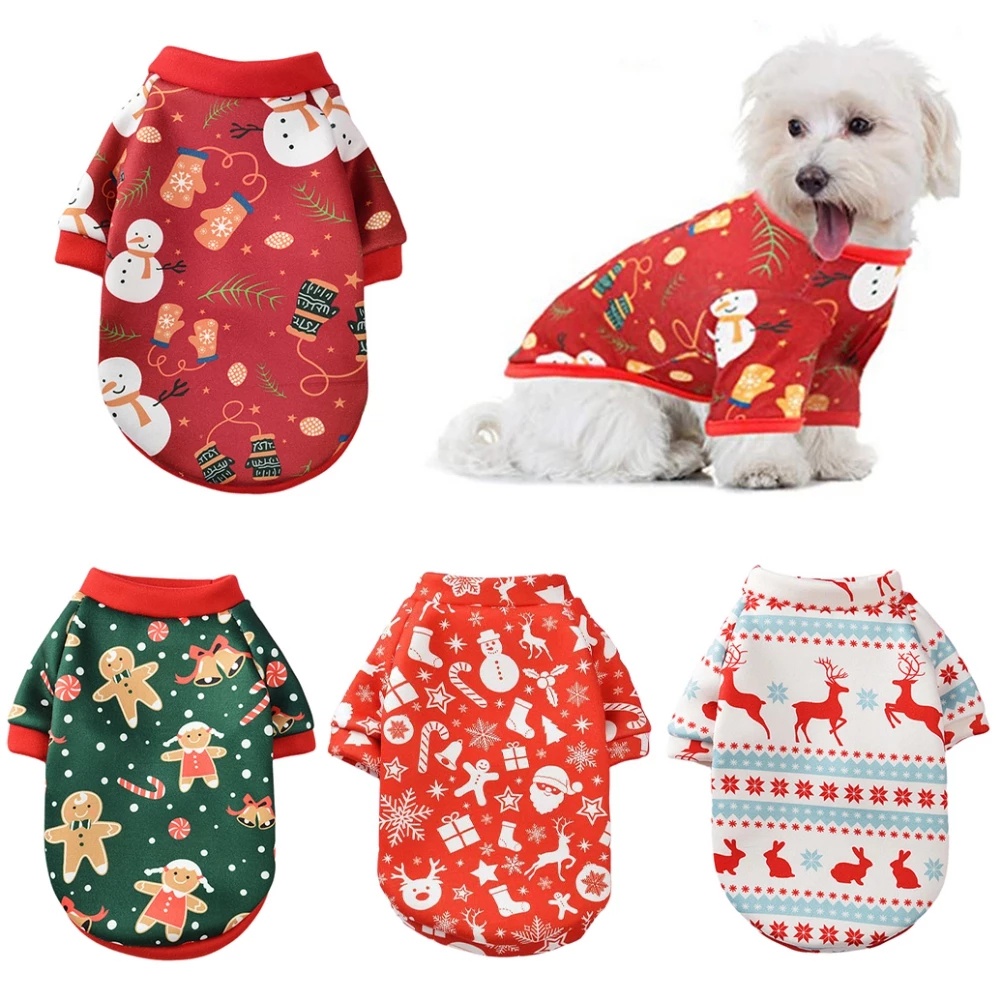 Pet cat Christmas Clothes Cat Dog Sweater Pullover Winter warm Clothes ...