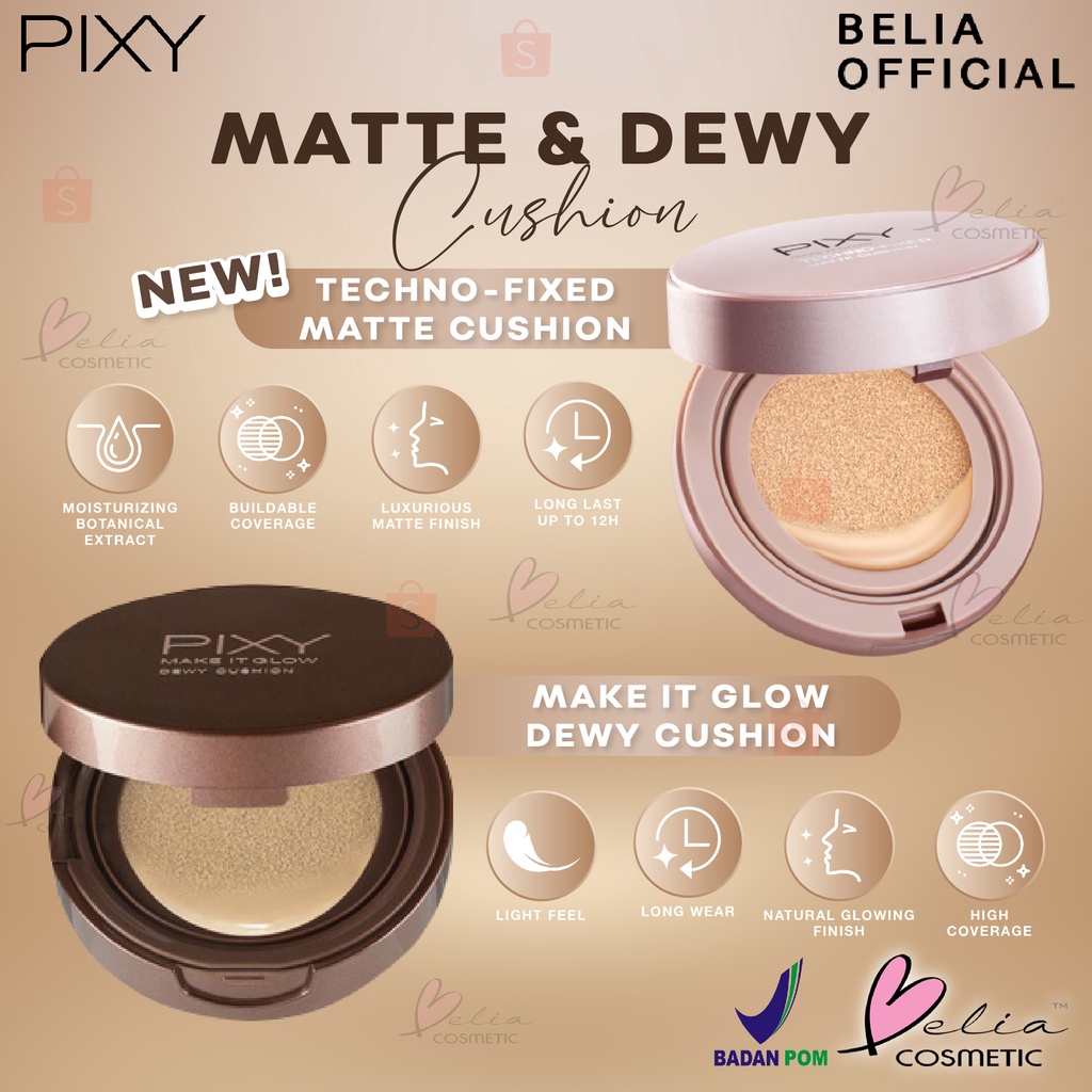 Belia pixy Dewy cushion Fullsize/Refill (pixy make it glow bb cushion ...