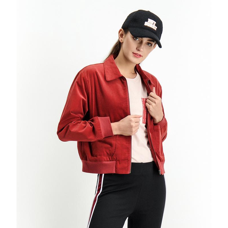 BENCH/ Collared Bomber Jacket - Red | Shopee Philippines