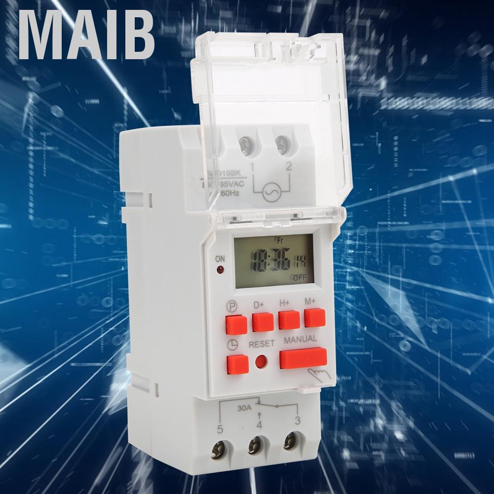 Maib Tm919bk 85~265v Ac 30a Lcd 7 Days Programmable Digital Timer Switches Shopee Philippines