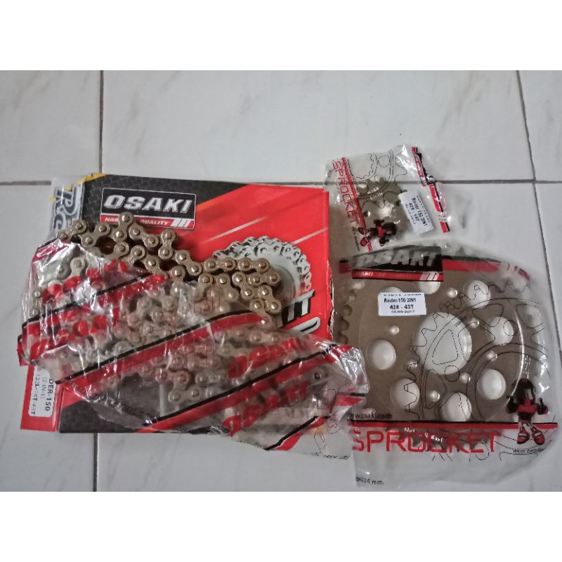 OSAKI REVO CHAIN/SPROCKET SET 2 in 1 for RAIDER 150 CARB & Fi | Shopee ...