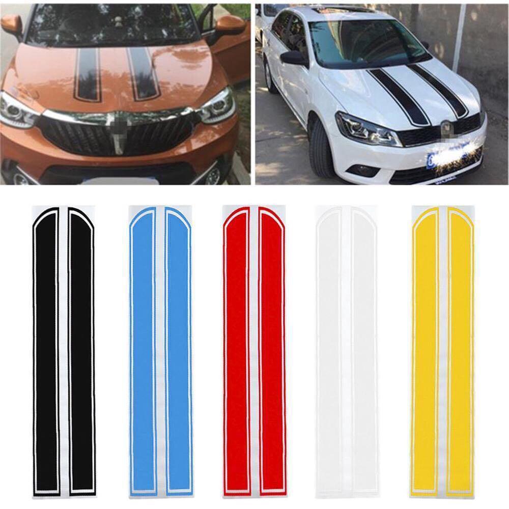 Auto Car Racing Rally Dual Stripes Hood Side Roof Tail Stickers Decals ...