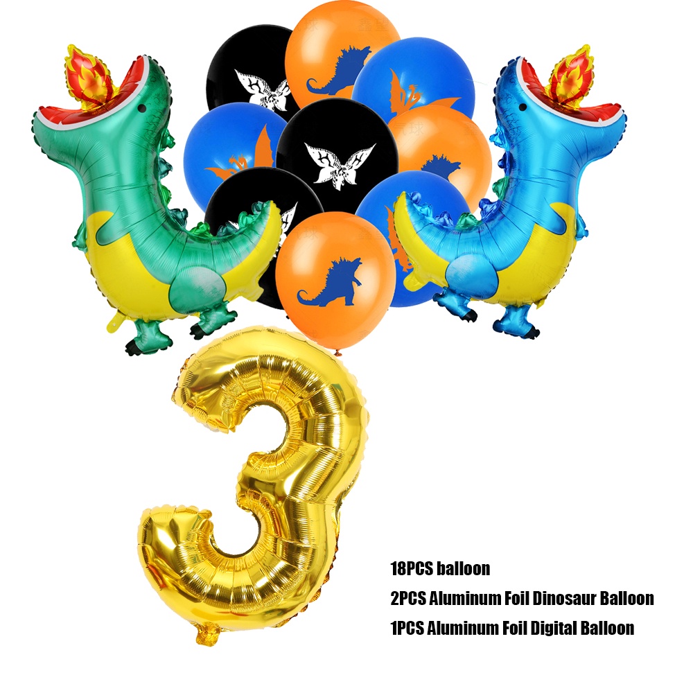 Godzilla King Kong Cartoon Anime Party Balloon Set Birthday Digital ...