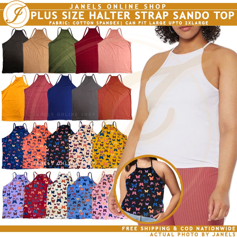 Plus Size Malia Halter Sando Top | Shopee Philippines