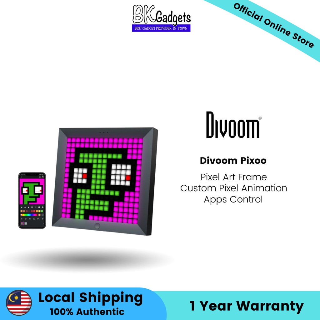 Divoom Pixoo Pixel Art Frame Custom Pixel Animation Apps Control ...