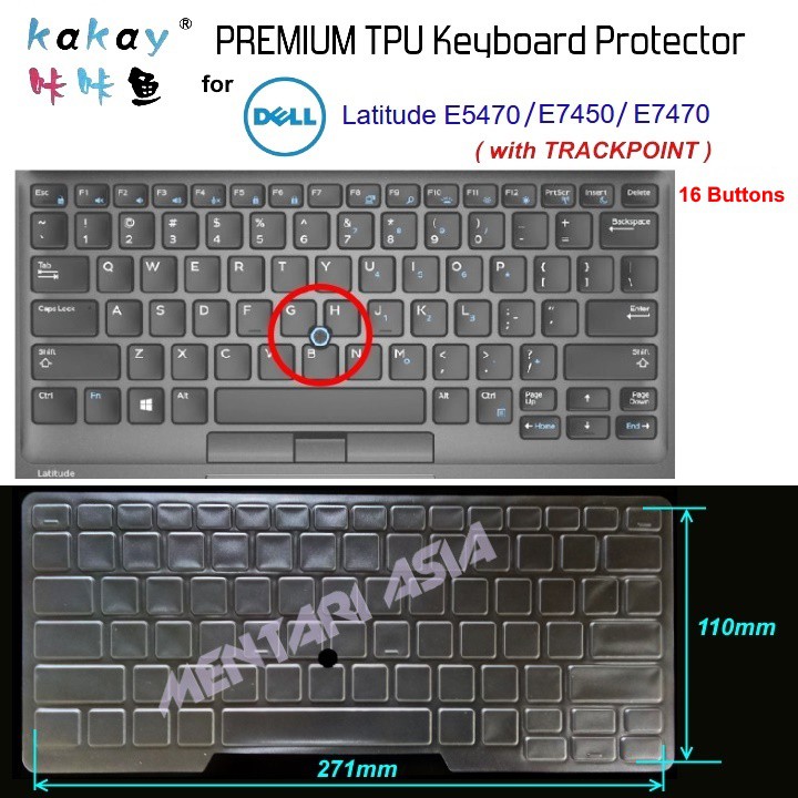Keyboard Protector DELL Latitude E7470 with TRACKPOINT - KAKAY Premium ...