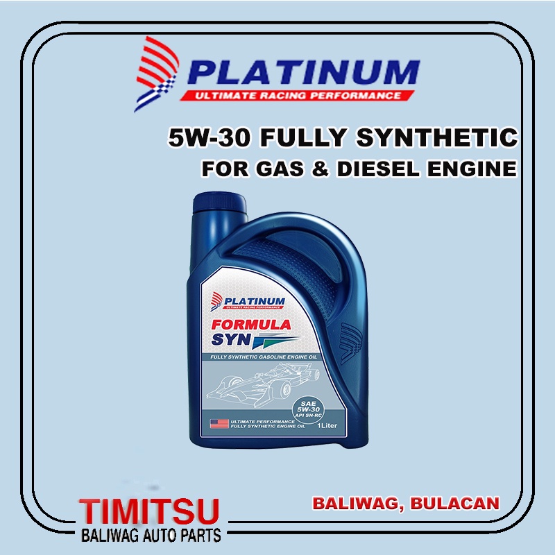 FULLY SYNTHETIC ENGINE OIL 5W-30 GASOLINE ENGINE 1 LITER PLATINUM ...
