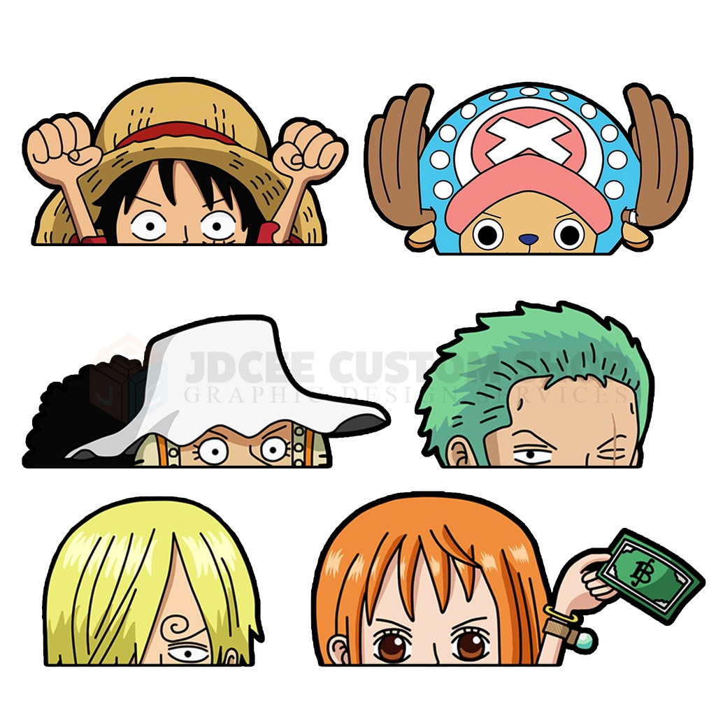 (SET) AQUAFLASK PEEKER STICKERS One Piece Luffy | Sanji | Zoro | Nami ...