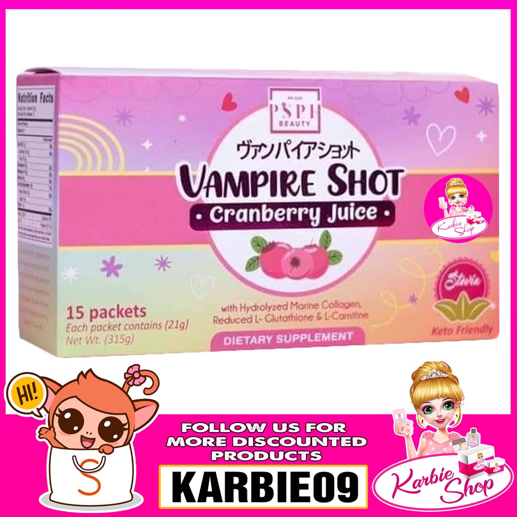 Orig VAMPIRE SHOT CRANBERRY JUICE 15/sachet Per Box | Shopee Philippines