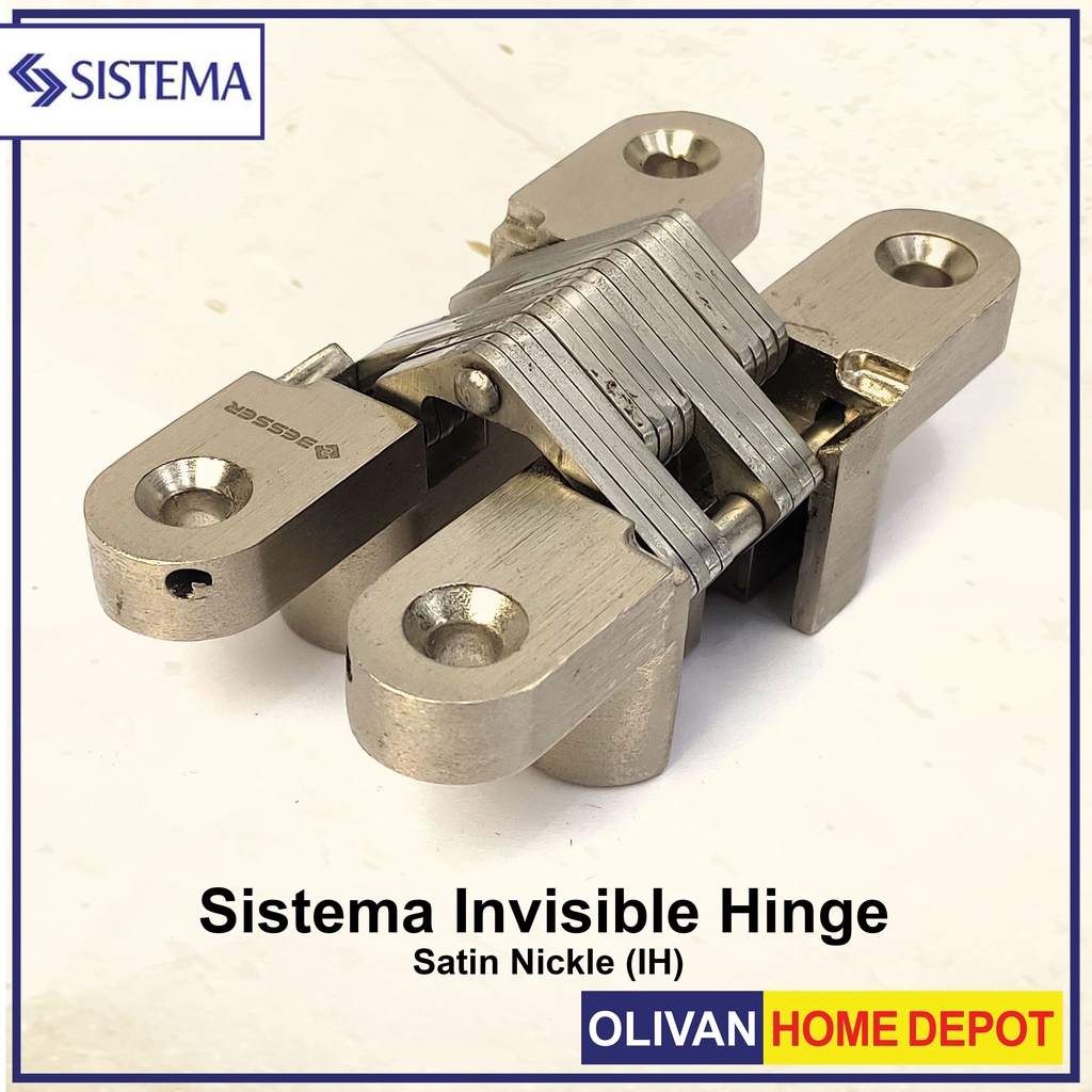 SISTEMA Invisible Hinge / Hidden Hinge Concealed Cross Door Hinge Satin Nickel IH203/204/208/212 ...