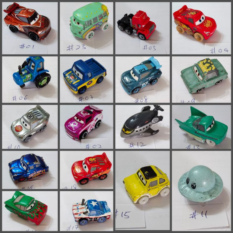 (MRS0A1) Disney Pixar Cars Mini Racers McQueen Flo Hudson Fillmore ...