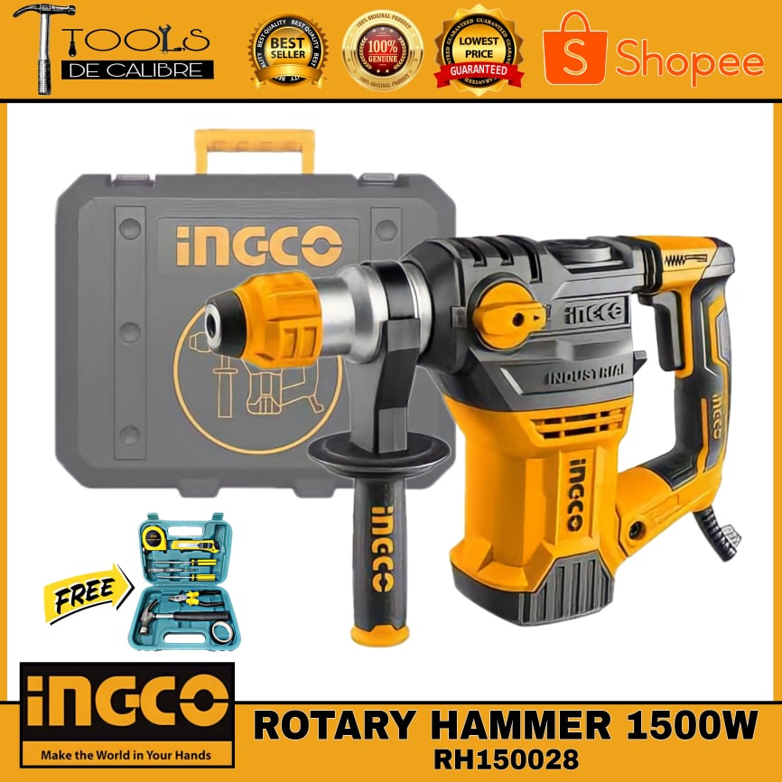 INGCO 1500W SDS Rotary Hammer INDUSTRIAL RH150028 With FREE TOOLSET ...