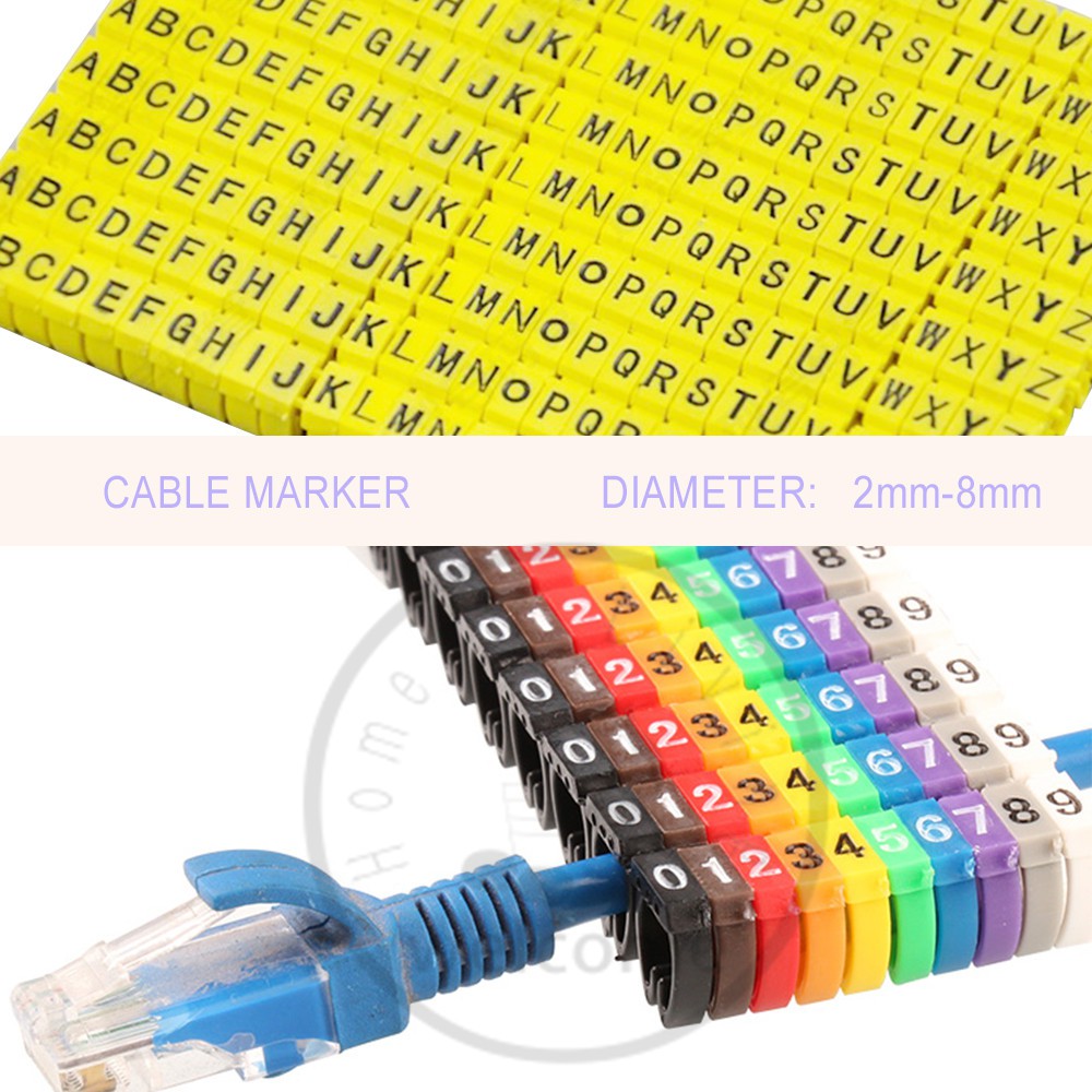 Cable Markers Colourful Marker Number Letter Tag Label For Cable Cord ...