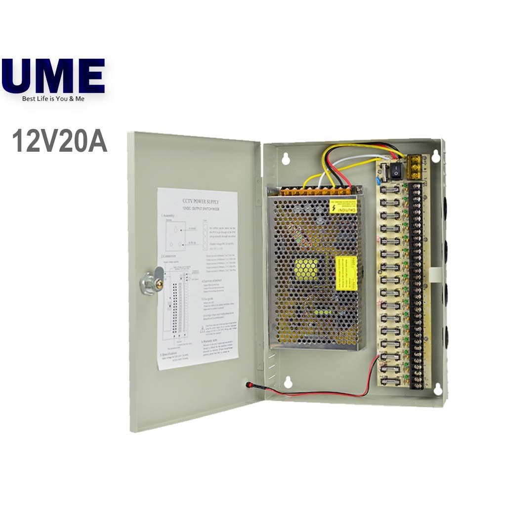 DC 12V 20A CCTV Camera Centralized Power Supply with Metal Casing Converter CL1220 | Shopee ...