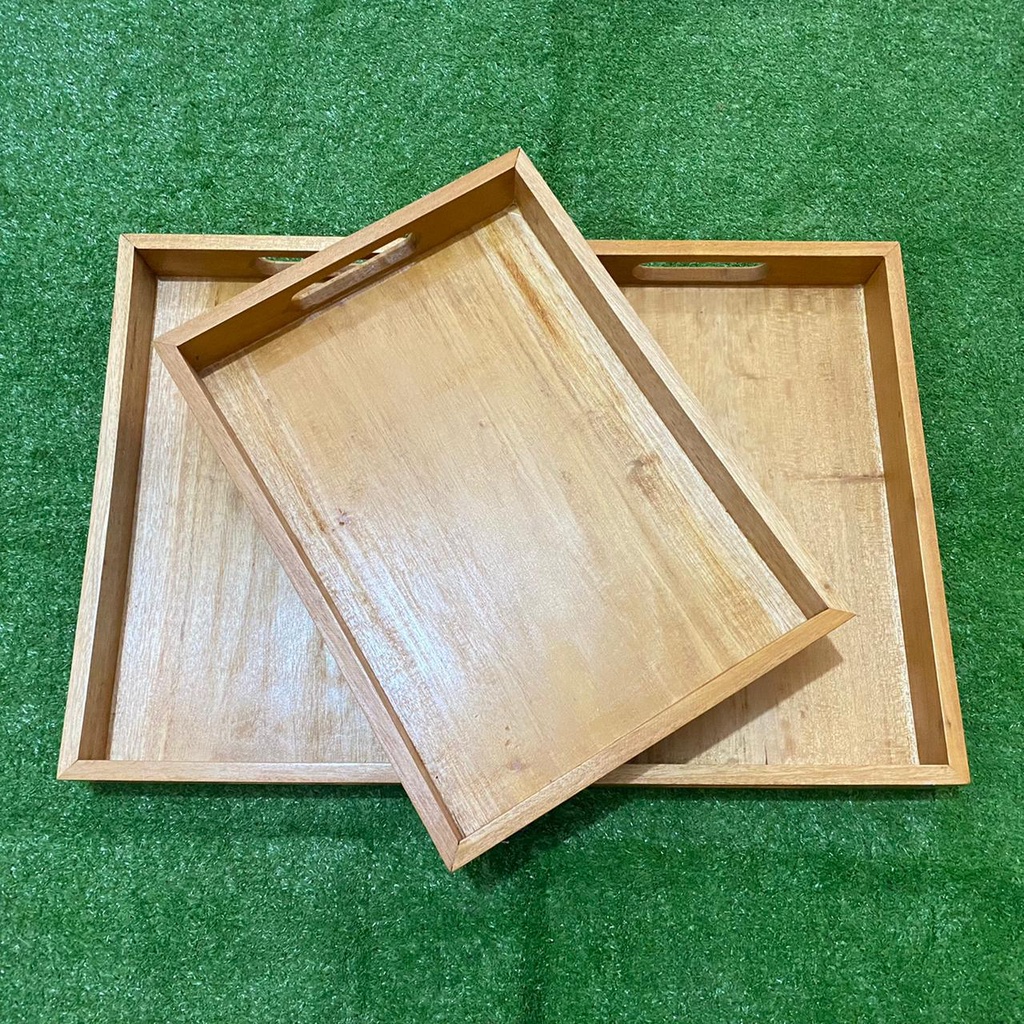 KAYU Wooden Tray Minimalist Wooden Tray Natural Wood | Shopee Philippines