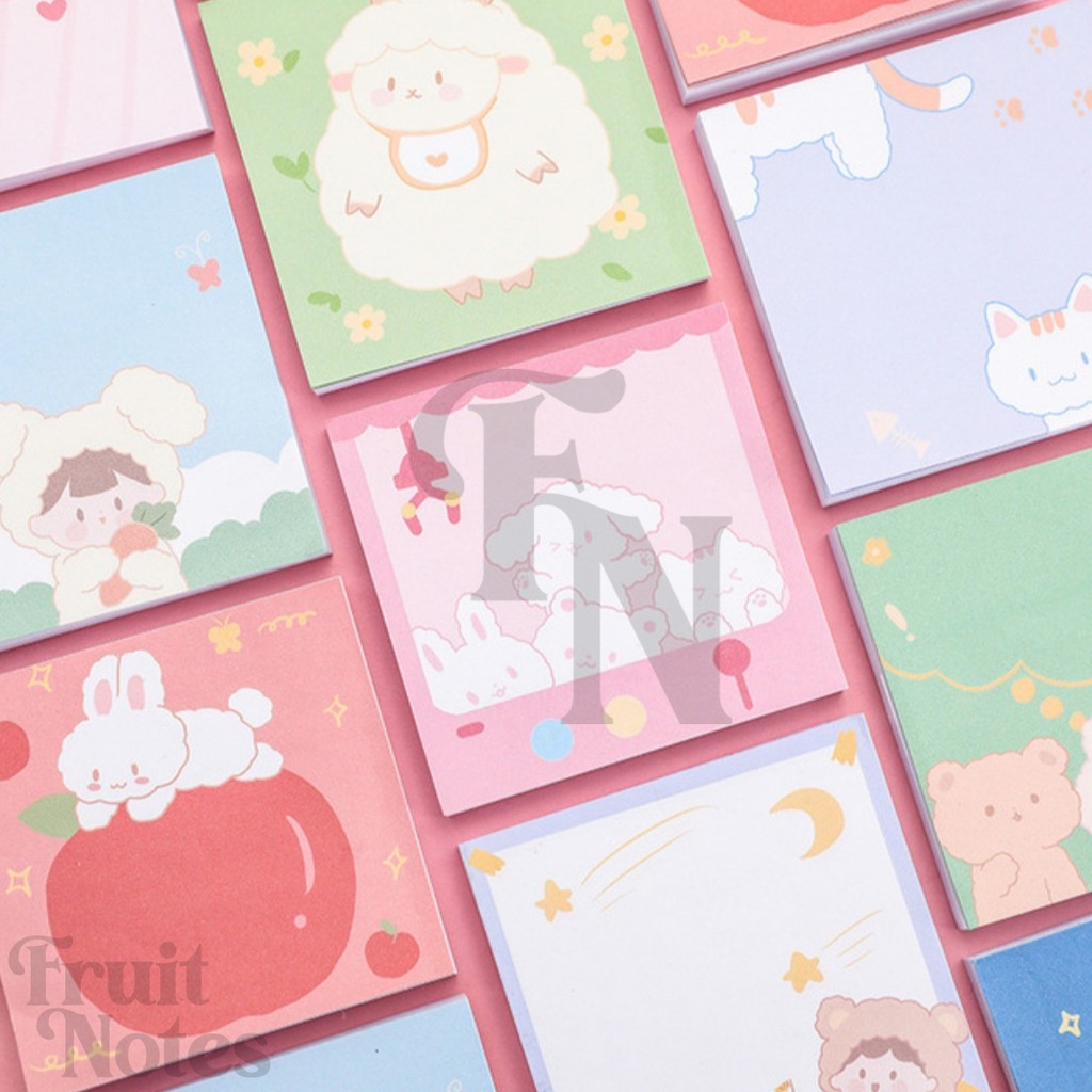 [CLEARANCE] SN218 80 sheets Kawaii Korean Inspired Square Sticky Notes ...