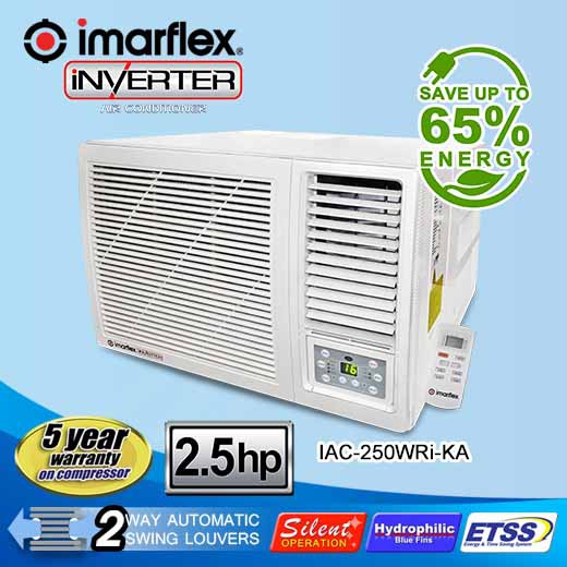 Imarflex Air Conditioner Inverter Window Type 2.5Hp with Remote Control ...