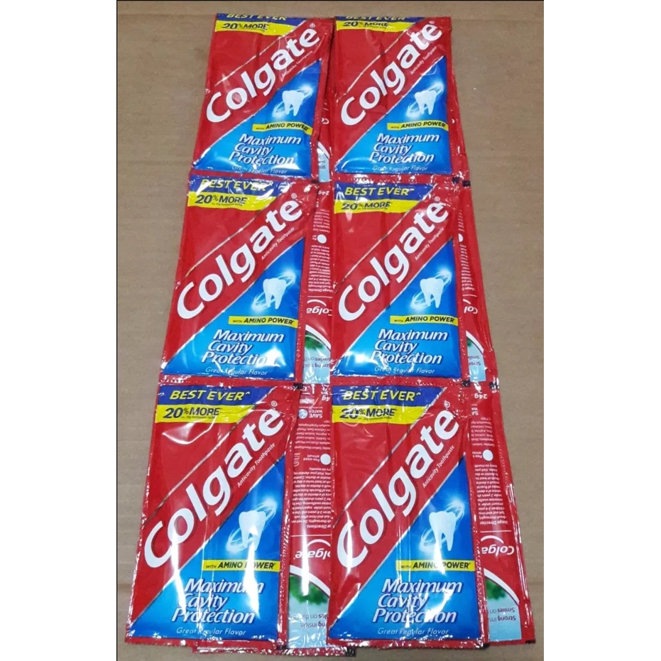 Colgate Toothpaste (24g x 12 sachet) with Amino Power Maximum Cavity ...