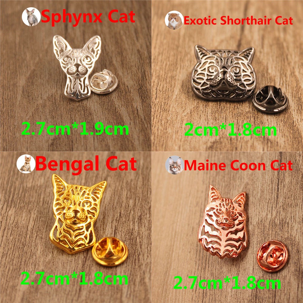 32 Styles Animal Cat Brooch Pins Sphynx Cat Siamese Cat Bengal Cat ...
