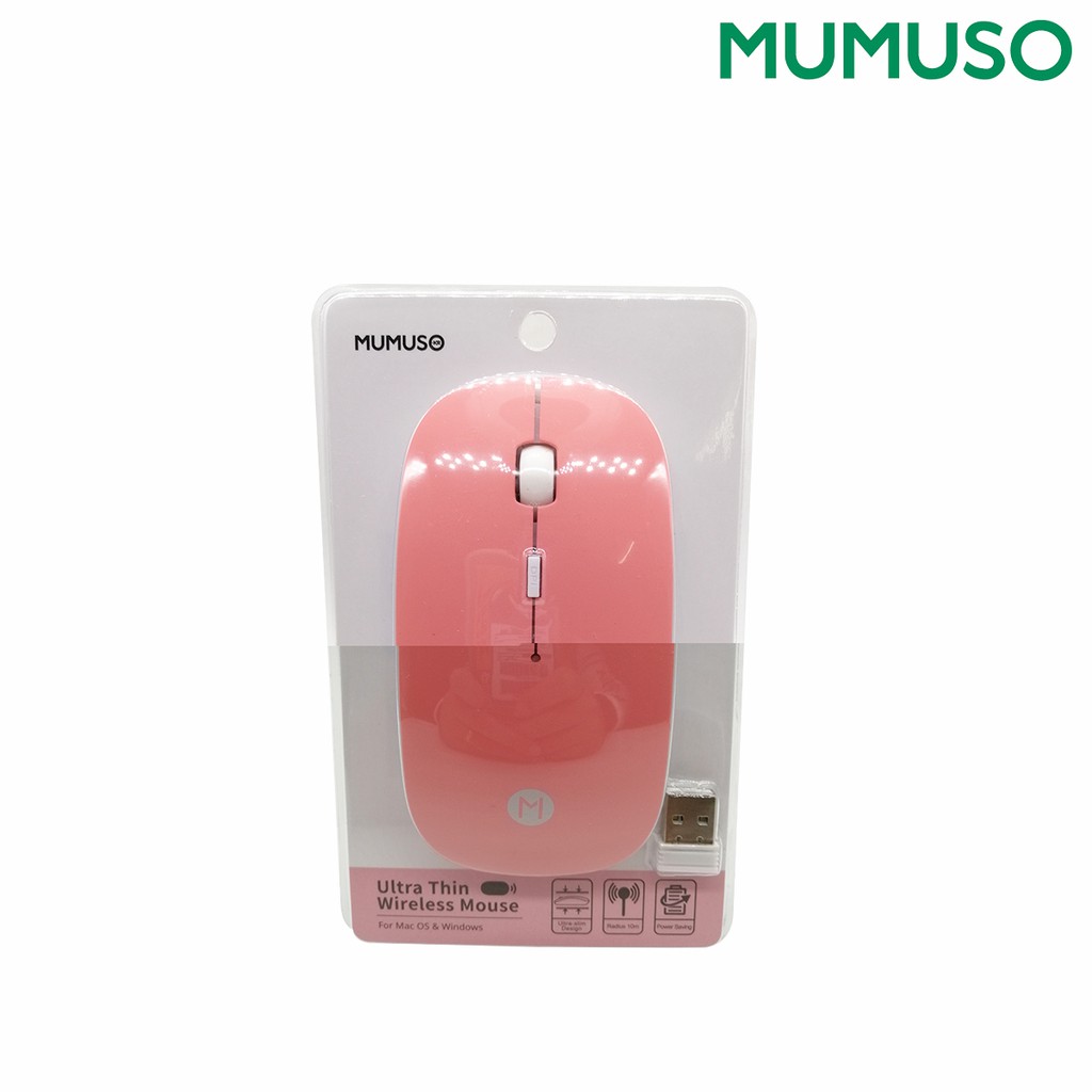 MUMUSO Ultra Thin Wireless Mouse--Pink | Shopee Philippines
