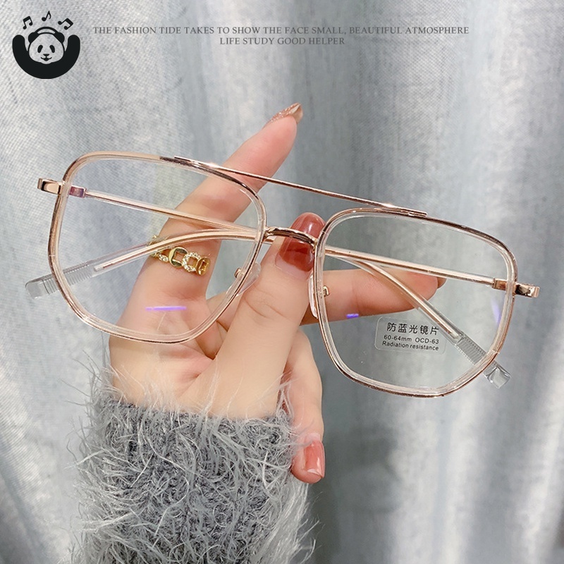 COD Double Frame Glasses For Women Aviator Square Anti Radiation ...