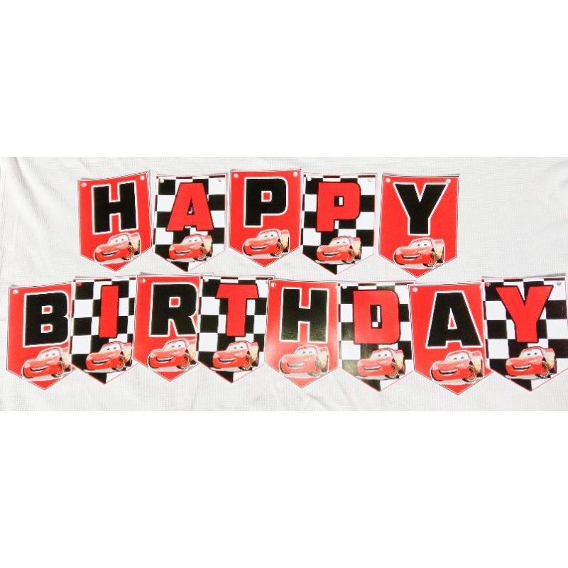 Customized Cars Mcqueen Happy Birthday Banner | Shopee Philippines
