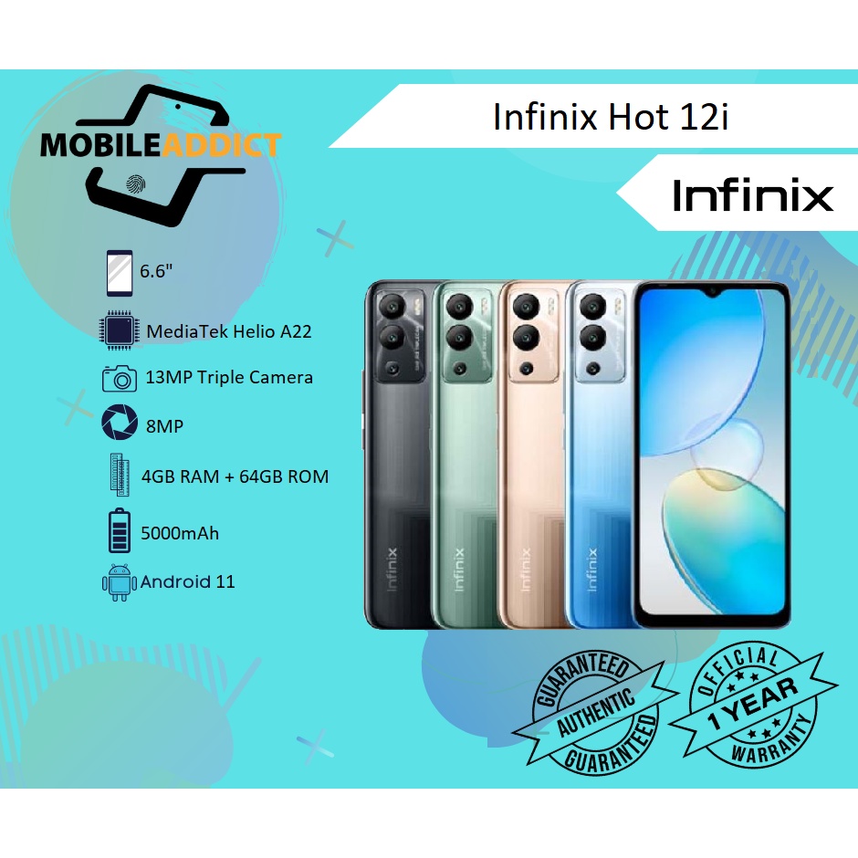 Infinix Hot 12i NTC, 1 year official warranty | Shopee Philippines