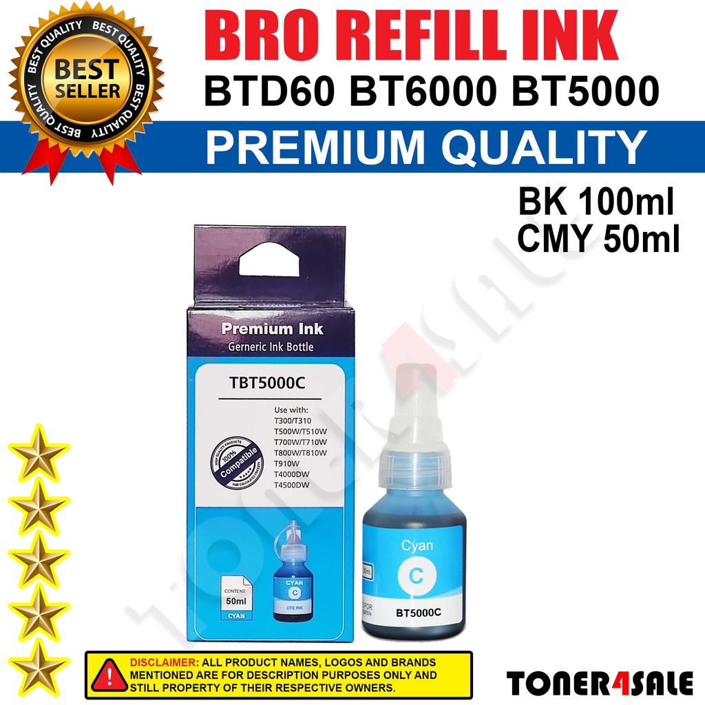 Refill Ink BTD60 BT6000 BT5000 Compatible Bro DCP T310 T420W T426W ...