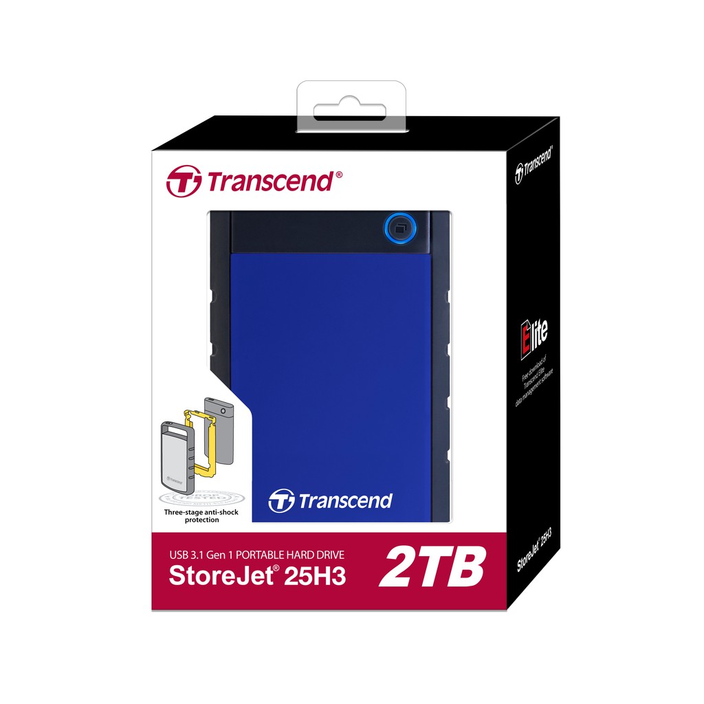 Transcend Anti-shock Portable Hard Drive StoreJet - 25H3 | 1T/2T/4T ...