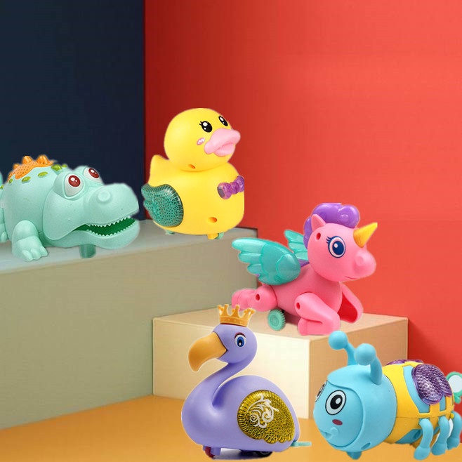 Glowing Sliding Toys Cute Animal Shape Draw Rope Running Forward Kid's ...