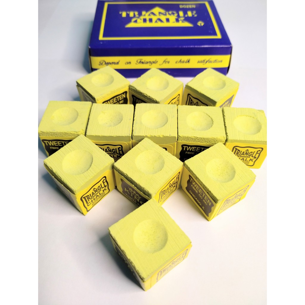 Billiard Triangle Yellow Chalk 12pcs. (Tisa ng tako ng bilyaran ...