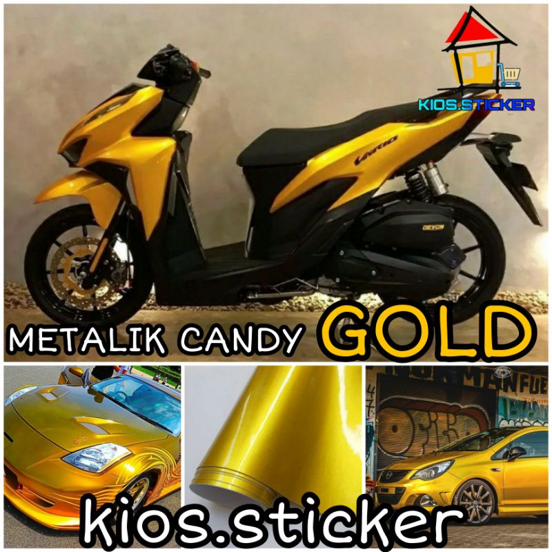 Candy Metallic Gold Motorcycle Sticker Gold Candy Color Motorcycle ...