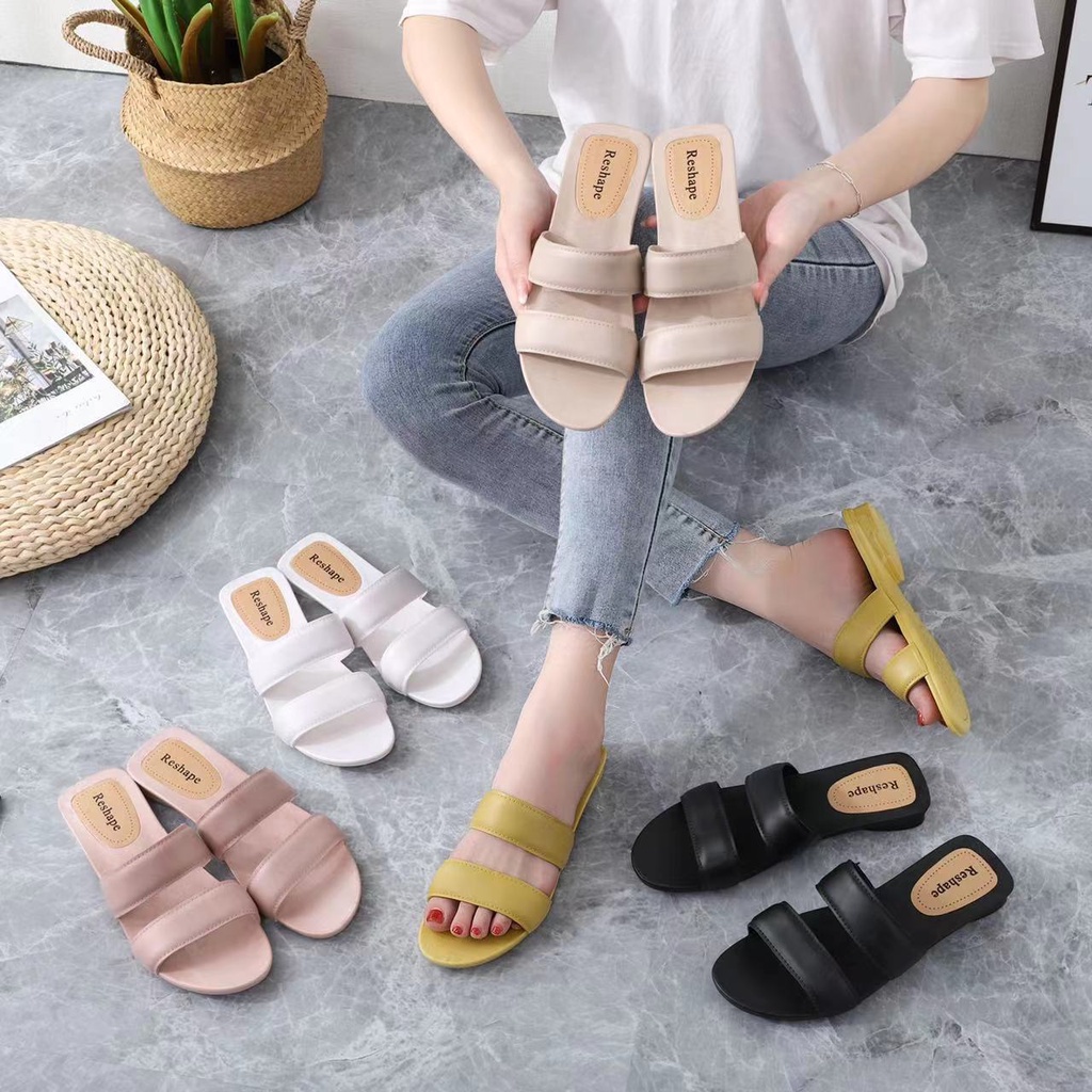 New Korean version trend double ladder open toe women's outdoor beach ...