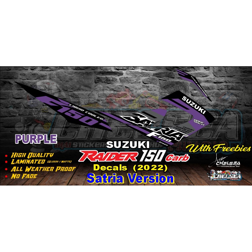 Suzuki Raider 150 Carb (2022) Satria Version Stock Decals / Stickers ...