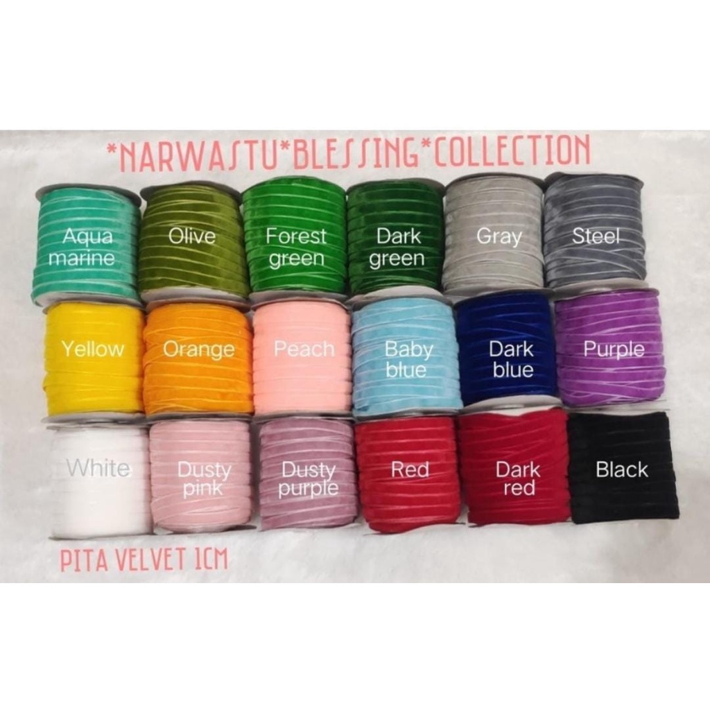 10 yards Velvet Ribbon Suede Ribbon Bludru Ribbon 1cm ( 3/8" ) | Shopee ...