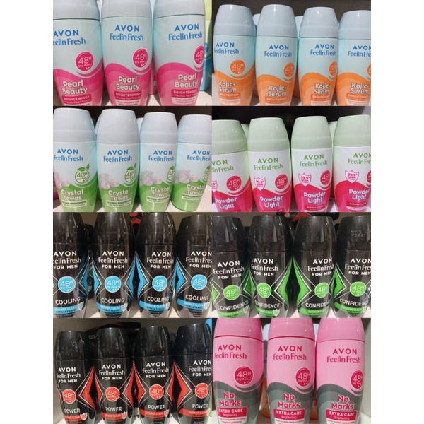 avon Feelin fresh roll on deodorants tawas kojic no marks gluta cooling ...