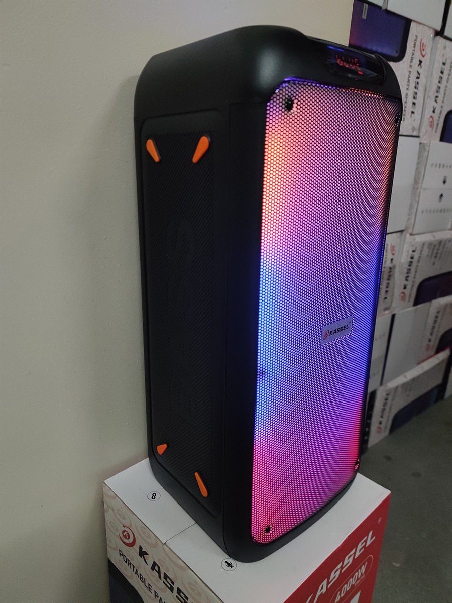 KASSEL 2x8" Flame Lamp TWS Portable Bluetooth Speaker Free Wireless Mic ...