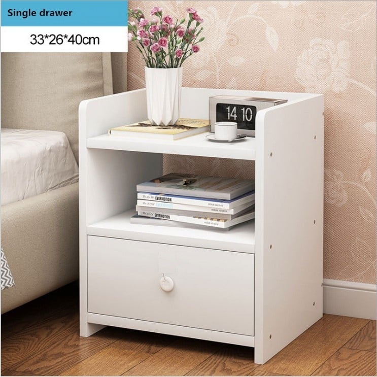 Elegant Wooden Bedside Table Nightstand Coffee Side Table with 3 Drawer ...