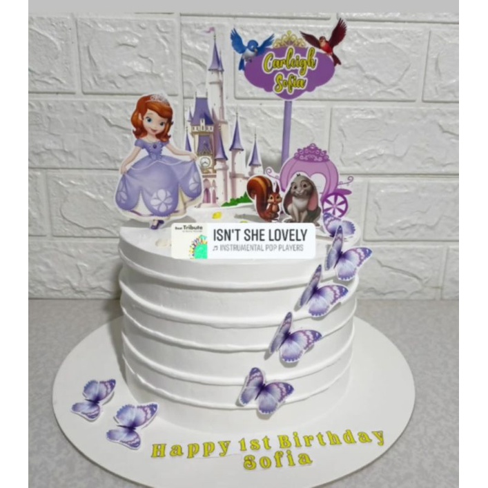 personalized sofhia and castle purple butterfly cake toppers | Shopee ...
