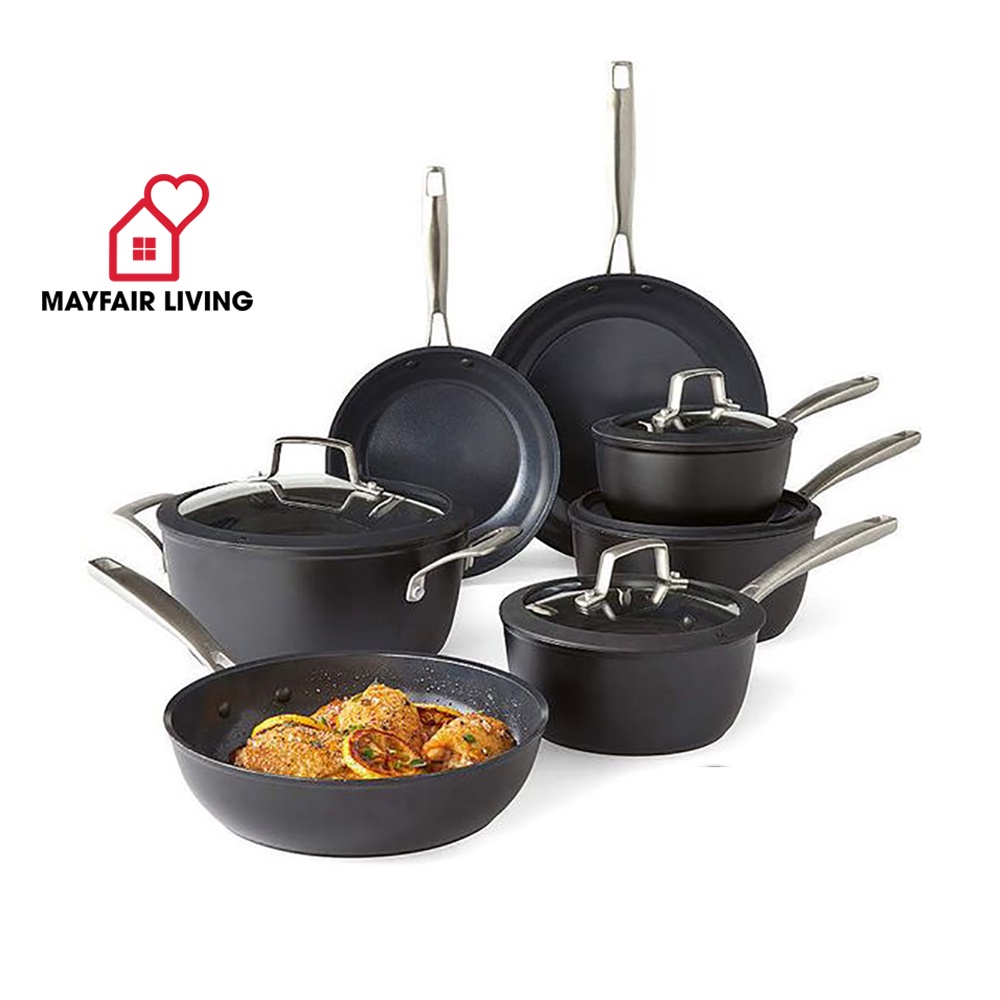 Cook's Signature Black Titanium Non-Stick Cookware Set, 11pcs | Shopee ...